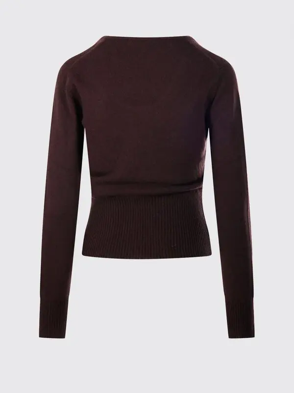 Max Mara Slim Fit Wool And Cashmere Crewneck Sweater With Ribbed Trims - Brown