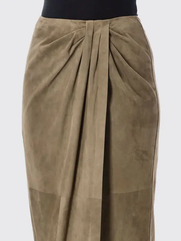 Ralph Lauren Draped Midi Skirt - Mud