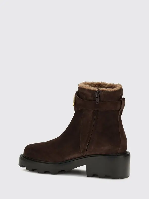Valentino Garavani Suede Ankle Boots With Buckle Detail