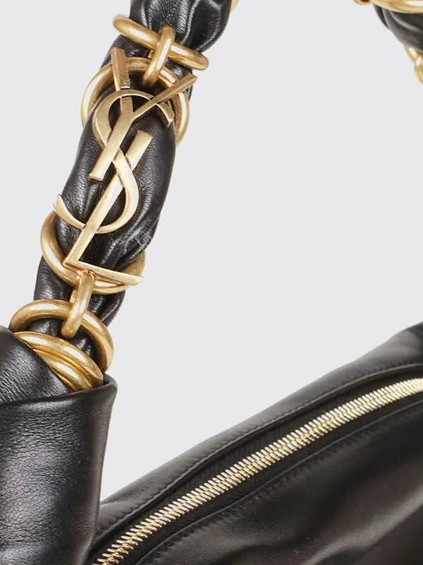 Saint Laurent Amalia Smooth Lambskin Hobo Bag With Monogram