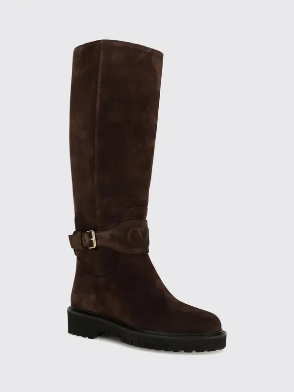 Valentino Garavani Knee-high Buckled Boots - Brown