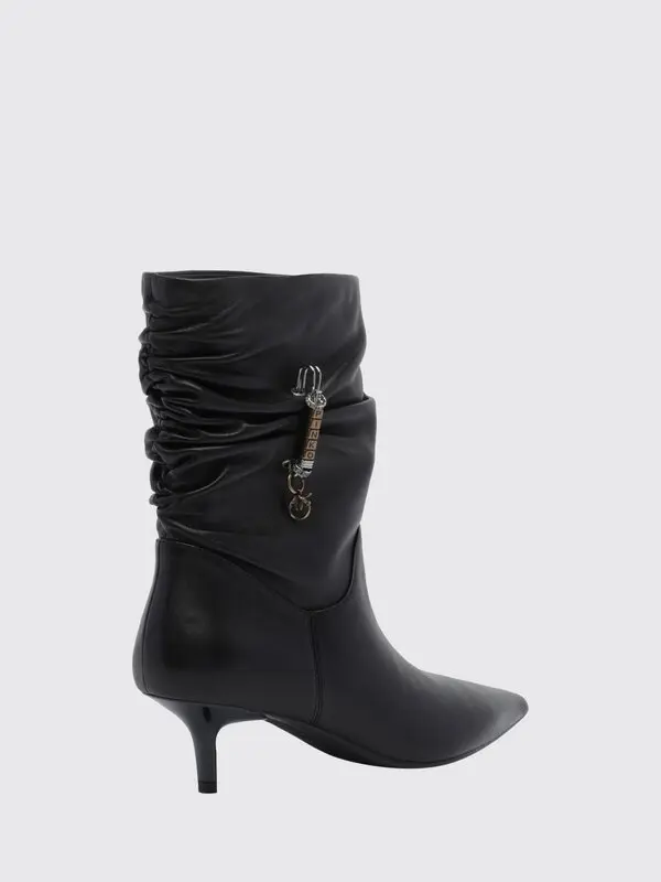Pinko Ruched Mid Calf Boots With Embellishment