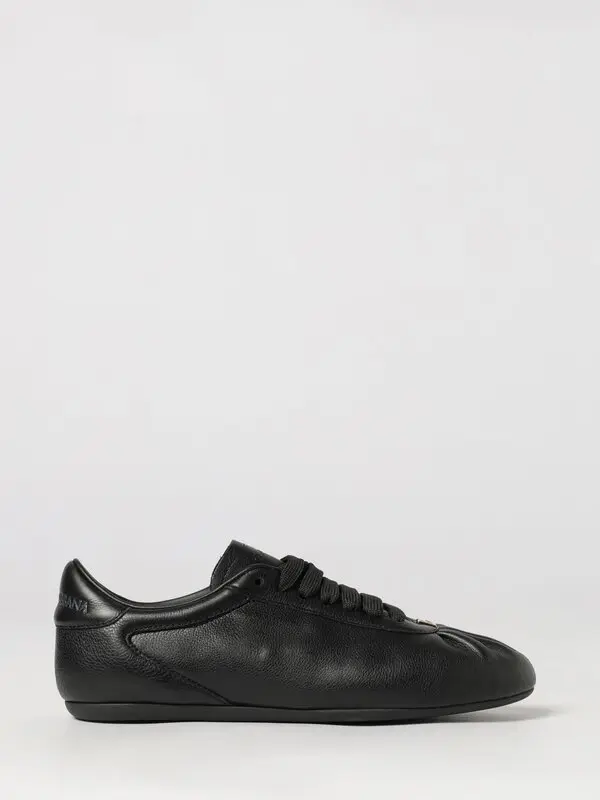 Dolce & Gabbana Low-top Calfskin Dg Monogram Sneakers - Black
