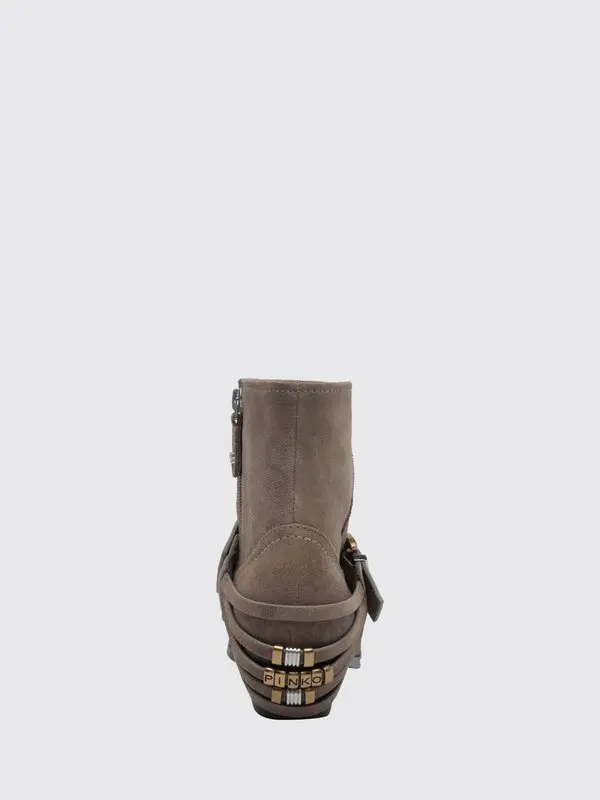 Pinko Suede Buckled Ankle Boots