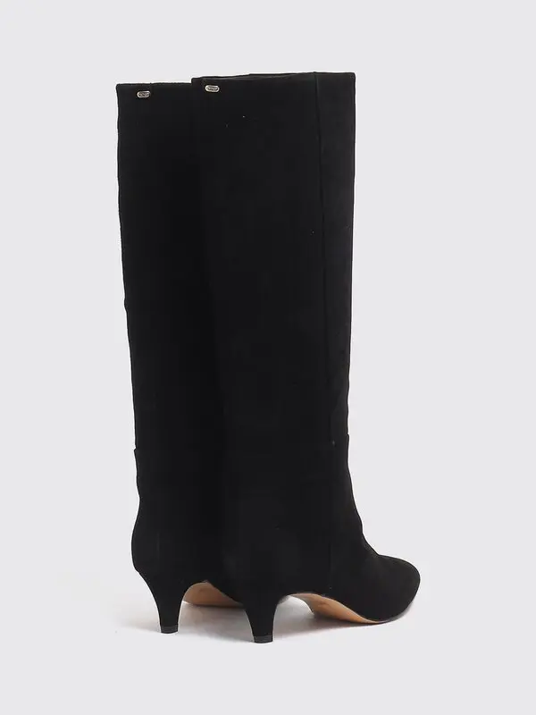 TWINSET Suede Knee-high Stiletto Heel Boots - Black