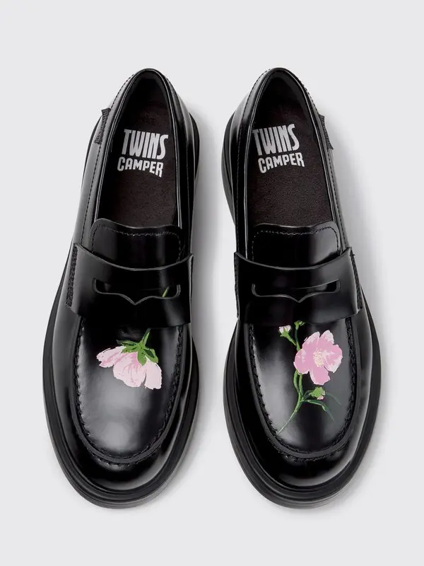 Camper Loafers With Floral Embellishment