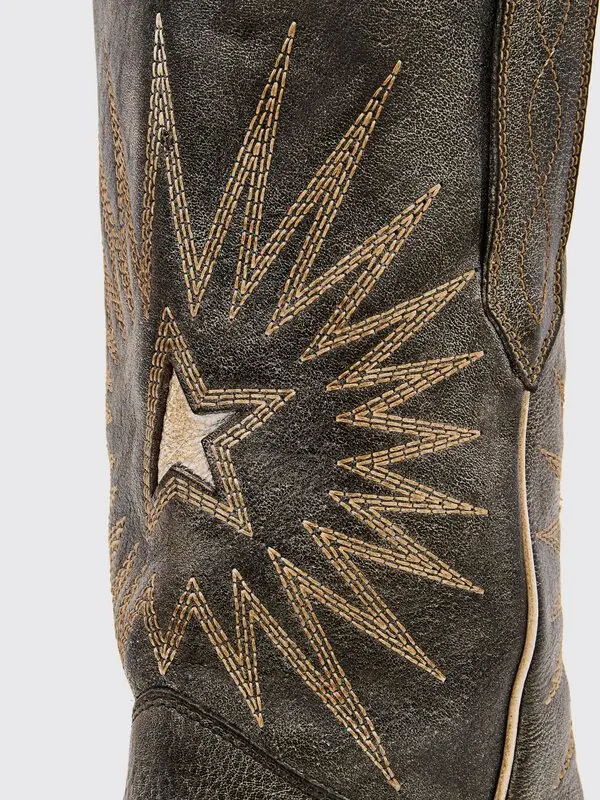 GOLDEN GOOSE Distressed Embroidered Boots