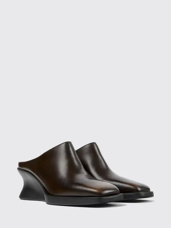 Camper Wedge Mules - Brown