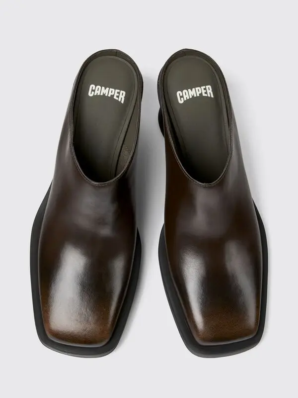 Camper Wedge Mules - Brown