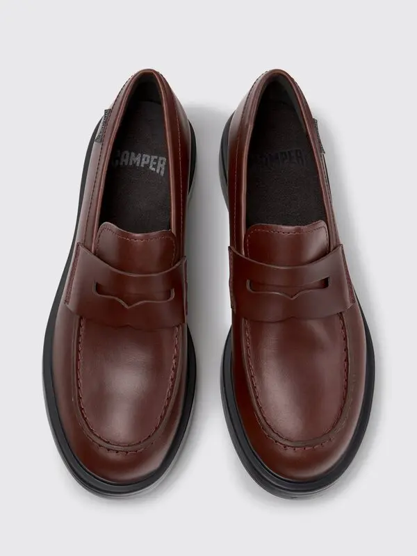 Camper Loafers With Block Heel - Burgundy