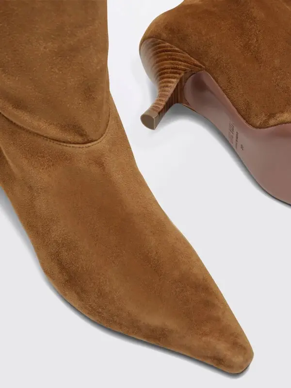 Paris Texas Suede Knee-high Stiletto Boots - Burnt