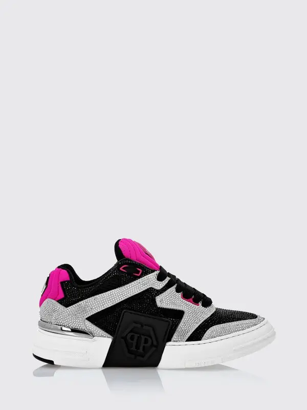Philipp Plein Crystal-embellished Suede And Leather Low-top Sneakers