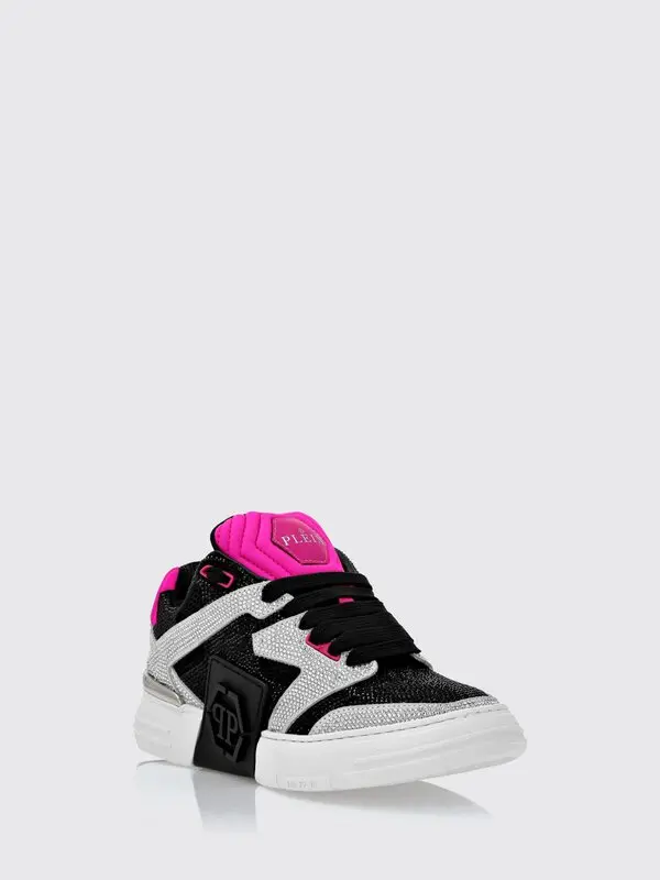 Philipp Plein Crystal-embellished Suede And Leather Low-top Sneakers