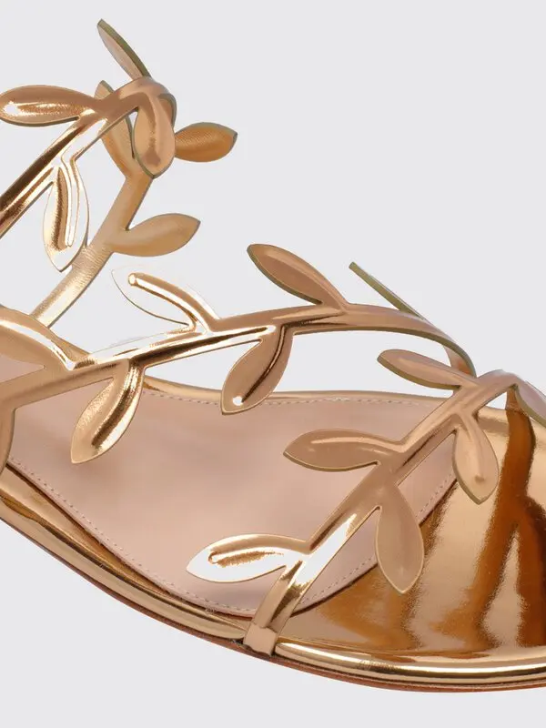 GIANVITO ROSSI Metallic Leaf Embellished Sandals