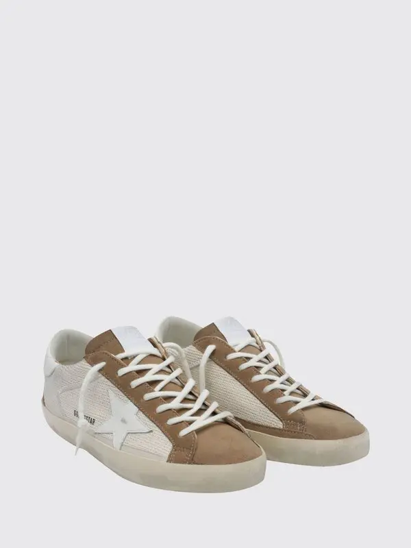 GOLDEN GOOSE Super-star Leather And Suede Sneakers With Distressed Finish - White