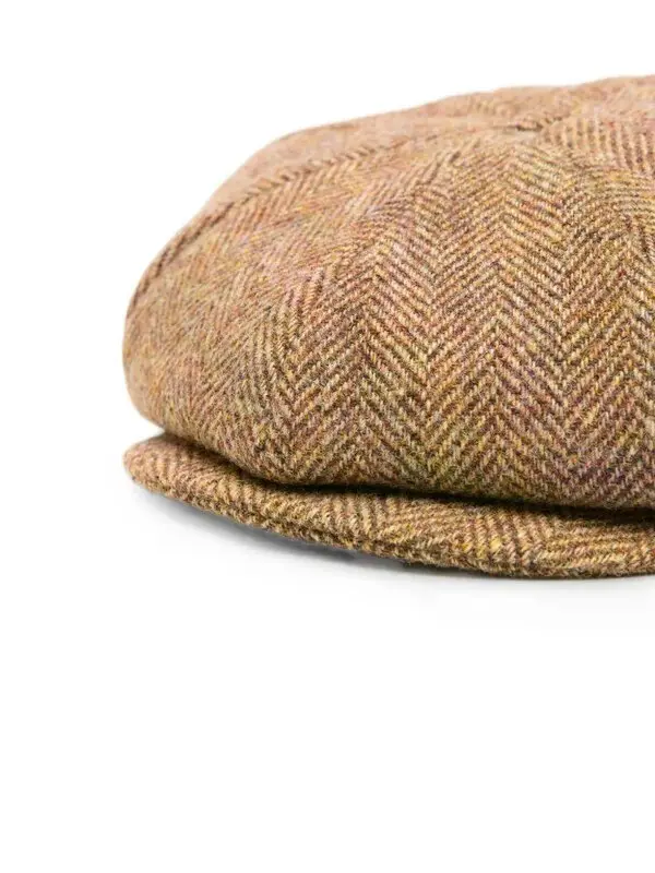 GRAN SASSO Herringbone-pattern Wool Flat Beret
