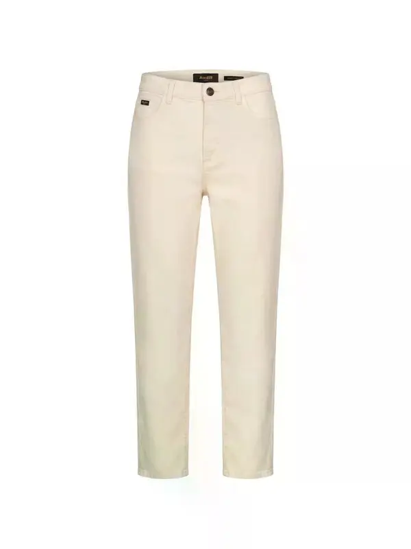 MOORER Sansa Logo-patch Straight-leg Jeans - Neutrals