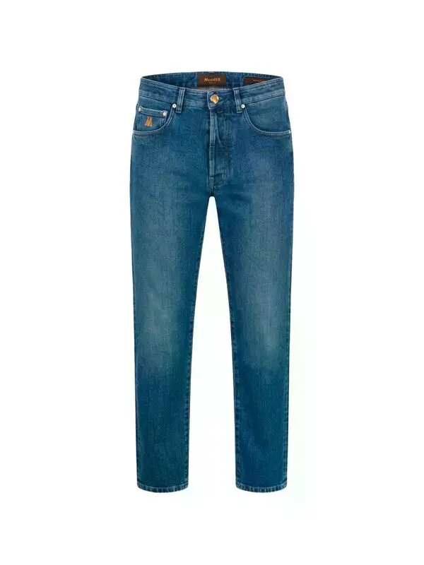 MOORER Straight-leg Logo-patch Jeans