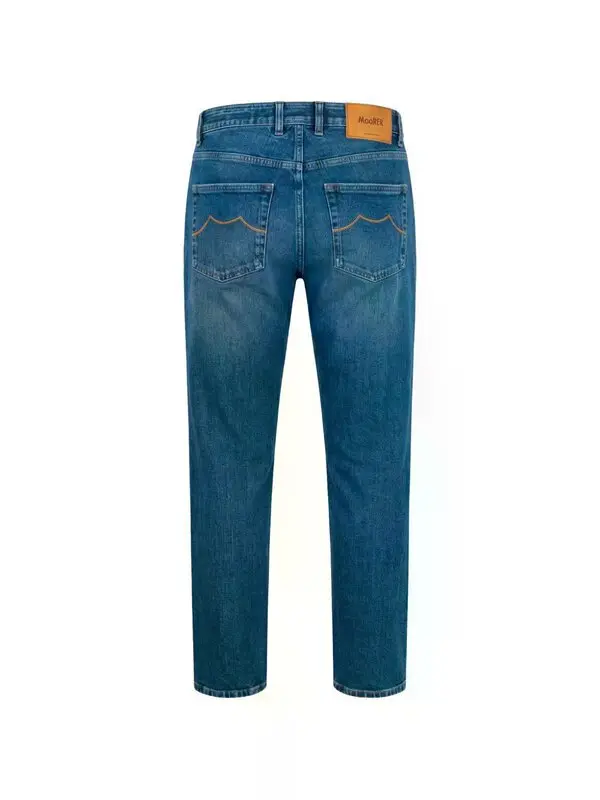 MOORER Straight-leg Logo-patch Jeans