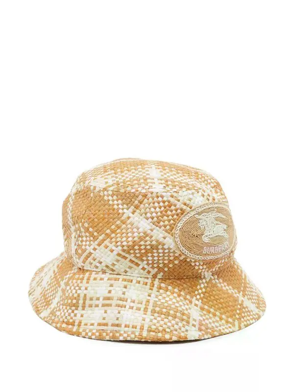 Burberry Knight Stamp Raffia-effect Bucket Hat - Neutrals