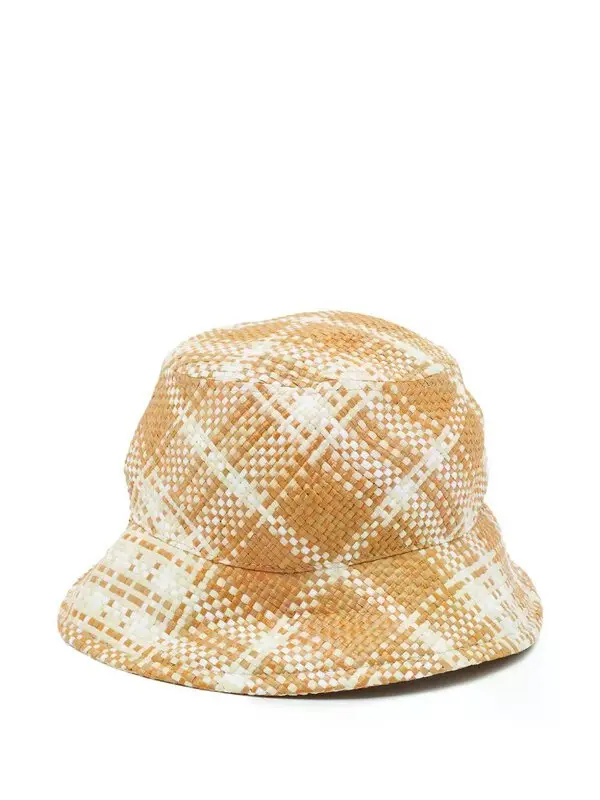 Burberry Knight Stamp Raffia-effect Bucket Hat