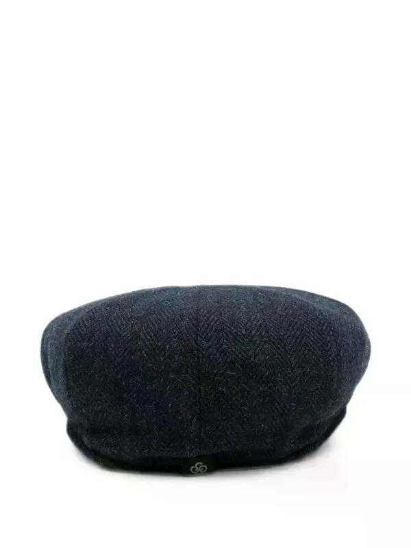 GRAN SASSO Herringbone-pattern Wool Flat Beret