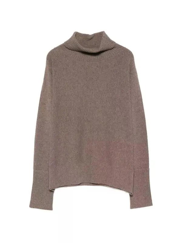 D.exterior Roll-neck Sweater With Button Cuffs