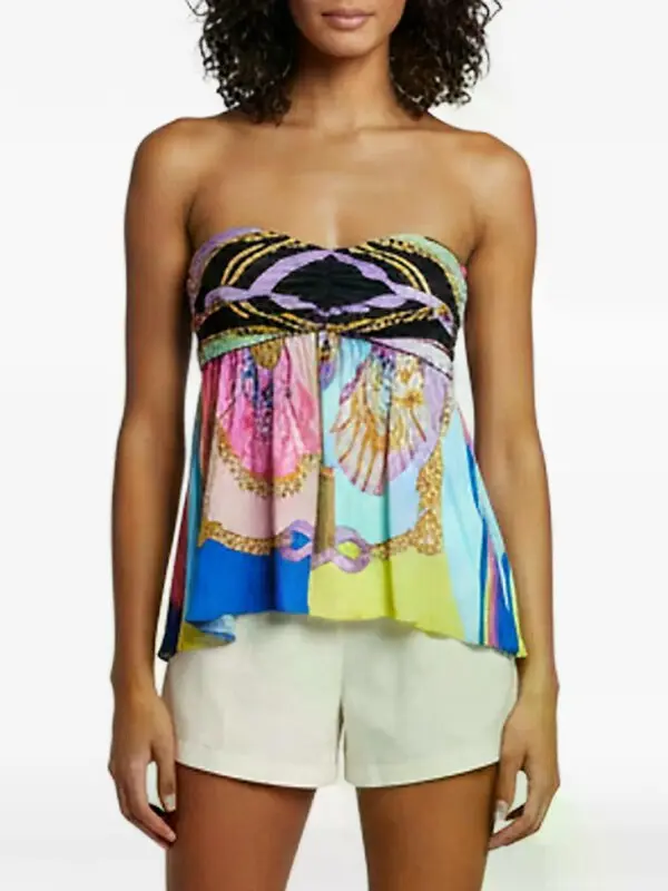Versace Ventagli Print Flared Mini Skirt