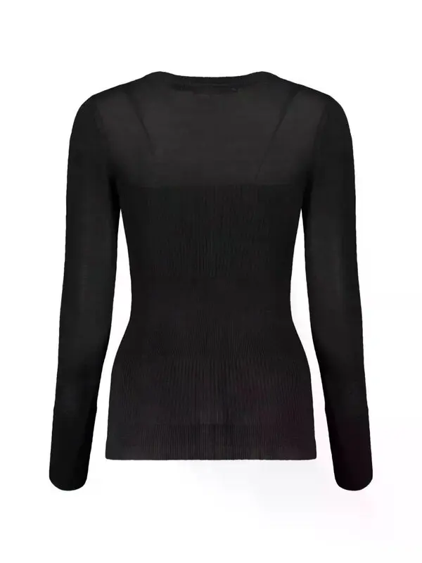 MOORER Ribbed-knit Long-sleeved T-shirt