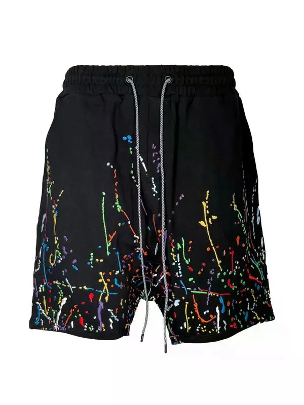 MOSTLY HEARD RARELY SEEN Paint-embroidered Drop-crotch Shorts