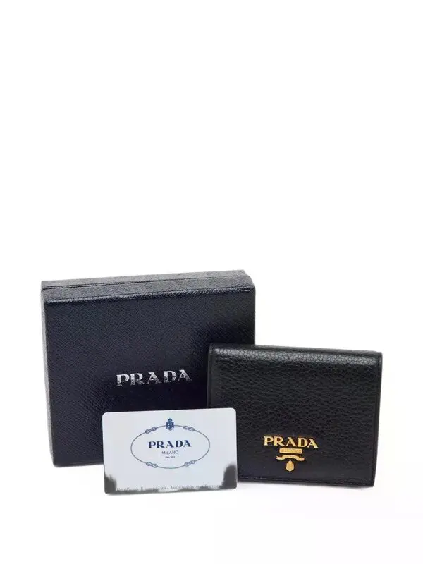 Prada Logo-plaque Compact Wallet