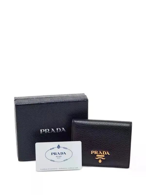 Prada Logo-plaque Compact Wallet