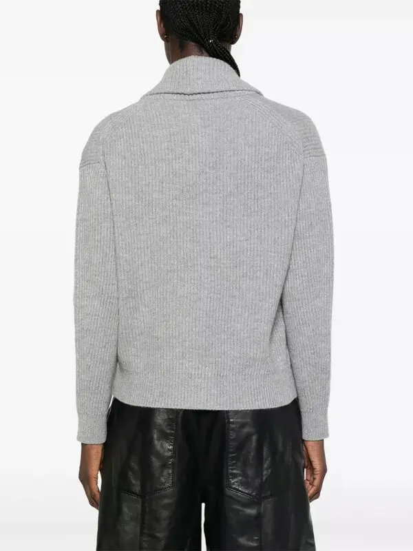 FORTE_FORTE Ribbed Shawl Collar Cardigan