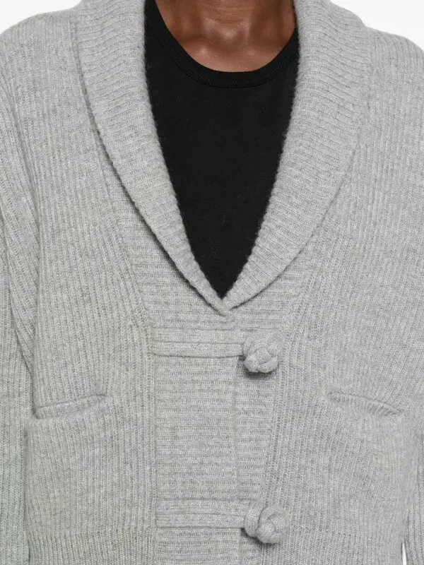 FORTE_FORTE Ribbed Shawl Collar Cardigan