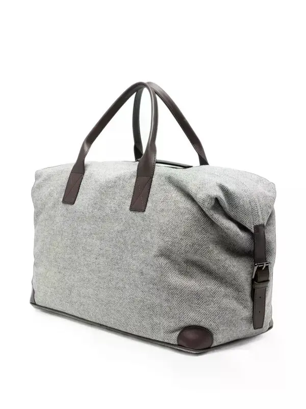 GRAN SASSO Herringbone-pattern Wool Tote Bag