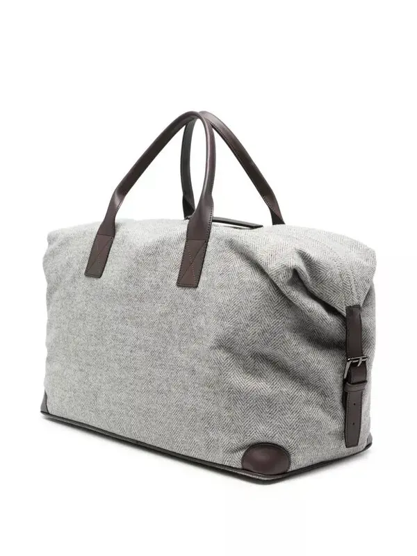 GRAN SASSO Herringbone-pattern Wool Tote Bag