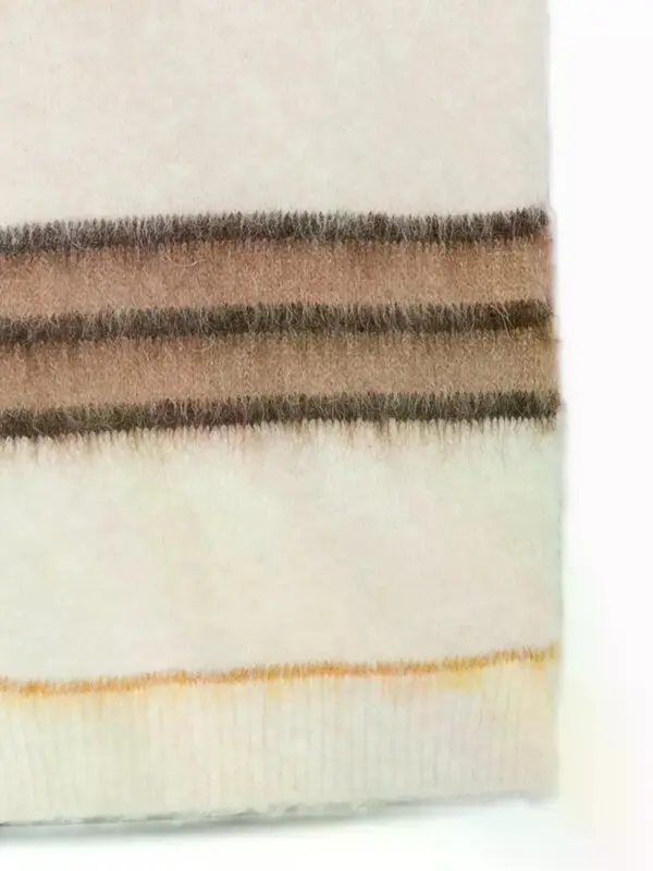 I BLUES Horizontal-stripe Knitted Scarf - Neutrals