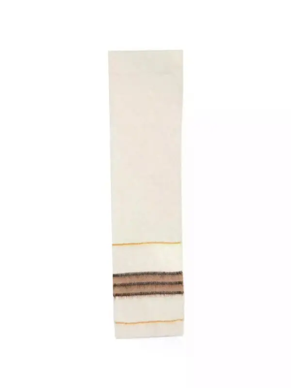 I BLUES Horizontal-stripe Knitted Scarf - Neutrals