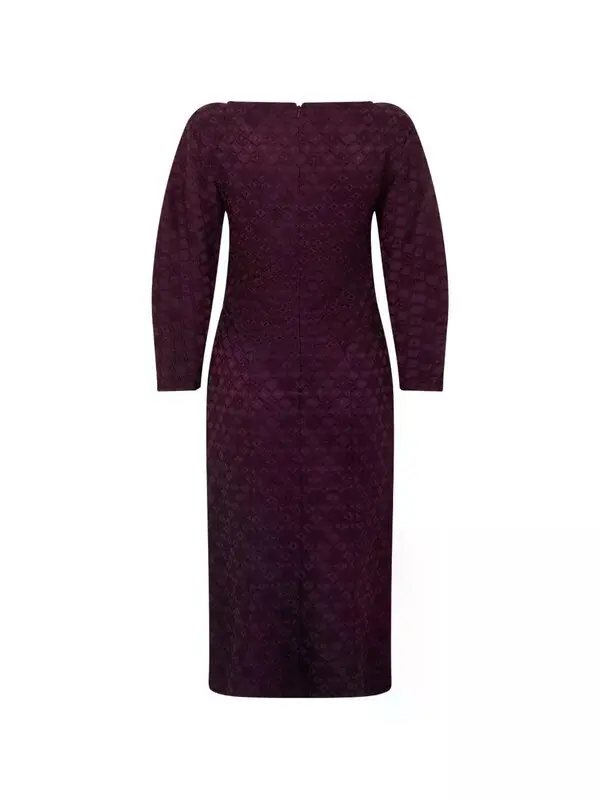 Alberta Ferretti Geometric Pattern Long-sleeve Midi Dress