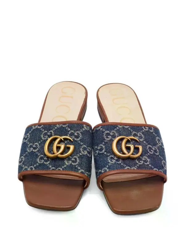 Gucci Jolie Gg Denim Slide Sandals