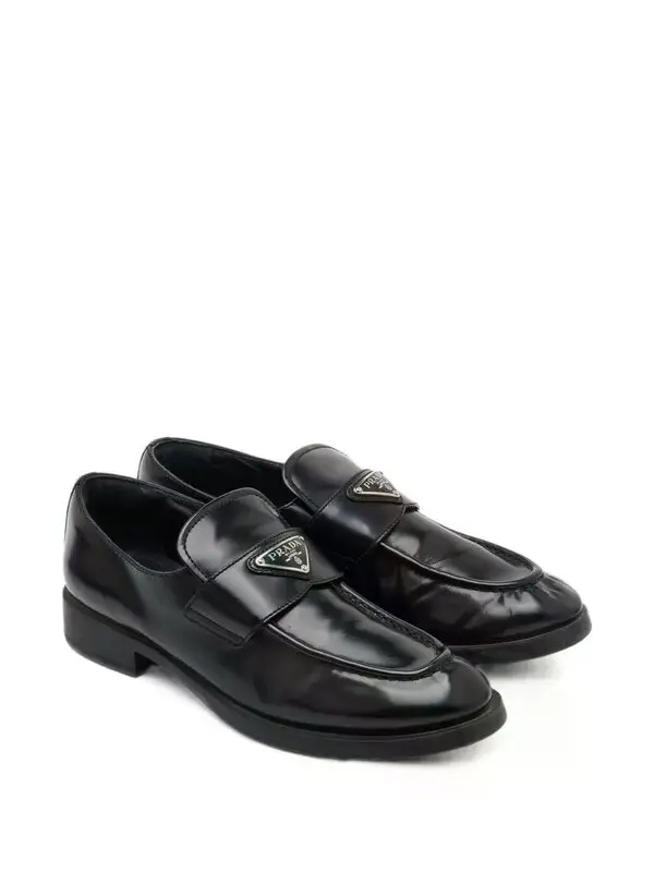 Prada Triangle Logo Plaque Loafers