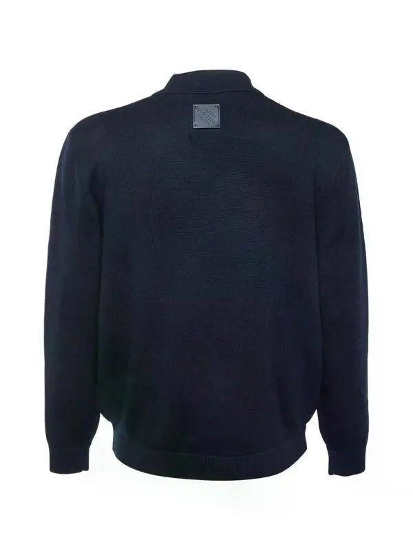 LOUIS VUITTON Leather Trim Knit Jacket