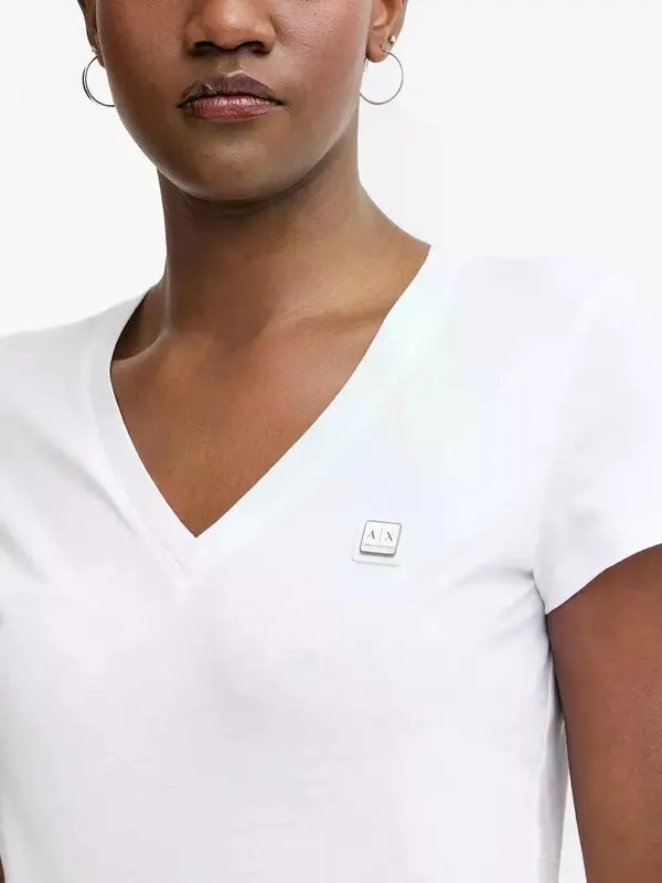Armani Exchange V-neck T-shirt With Logo Detail