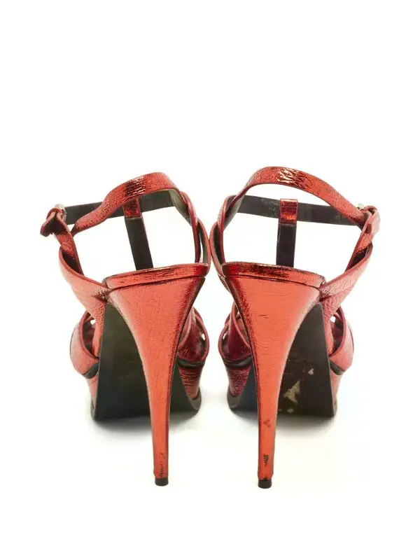 Saint Laurent Tribute Platform Sandals - Red