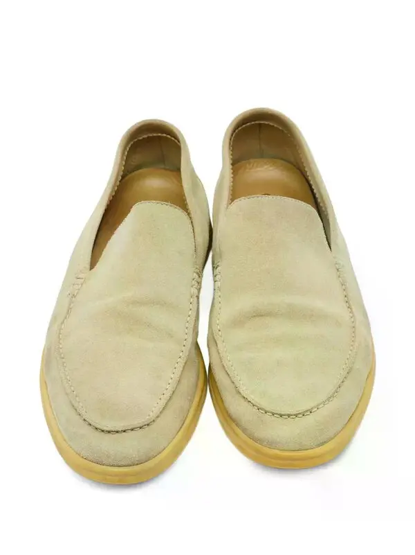 Loro Piana Summer Walk Suede Loafers - Green