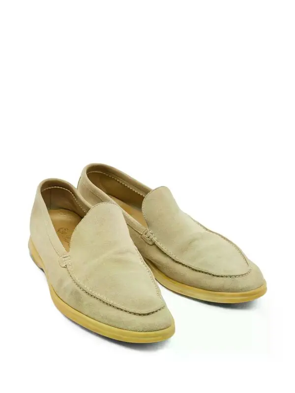 Loro Piana Summer Walk Suede Loafers - Green