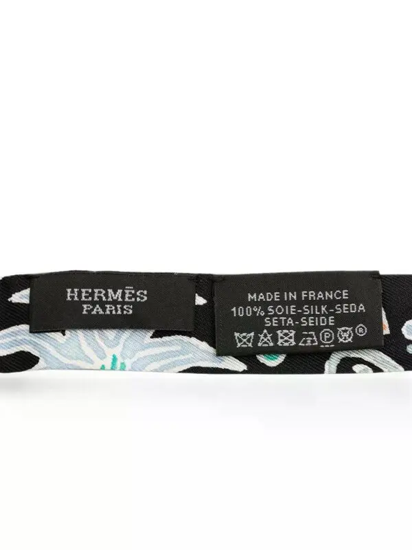 Hermès 2000-2026 Isola Di Primavera Doll Silk Twilly Scarf Scarves - Black