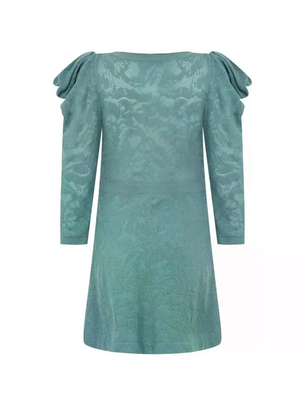 Alberta Ferretti Ruffled-sleeve Virgin Wool Mini Dress