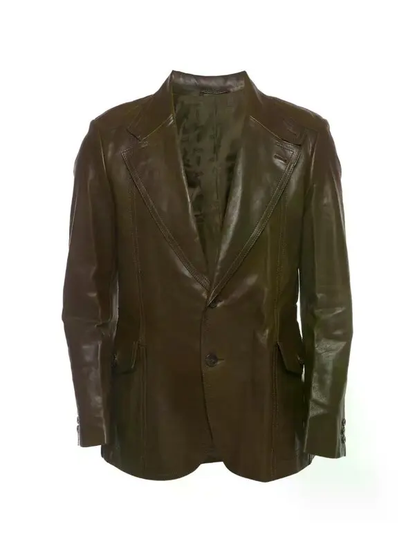 Gucci Button-up Leather Jacket