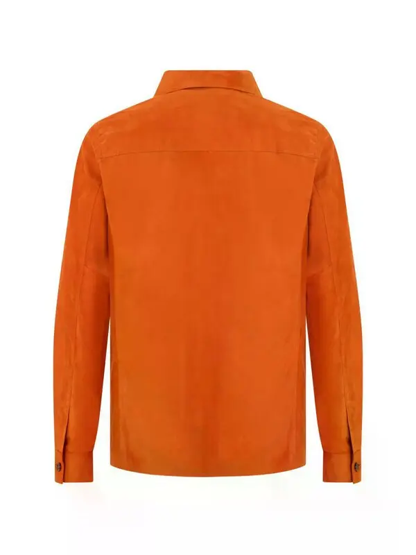 MOORER Button-fastening Leather Shirt Jacket